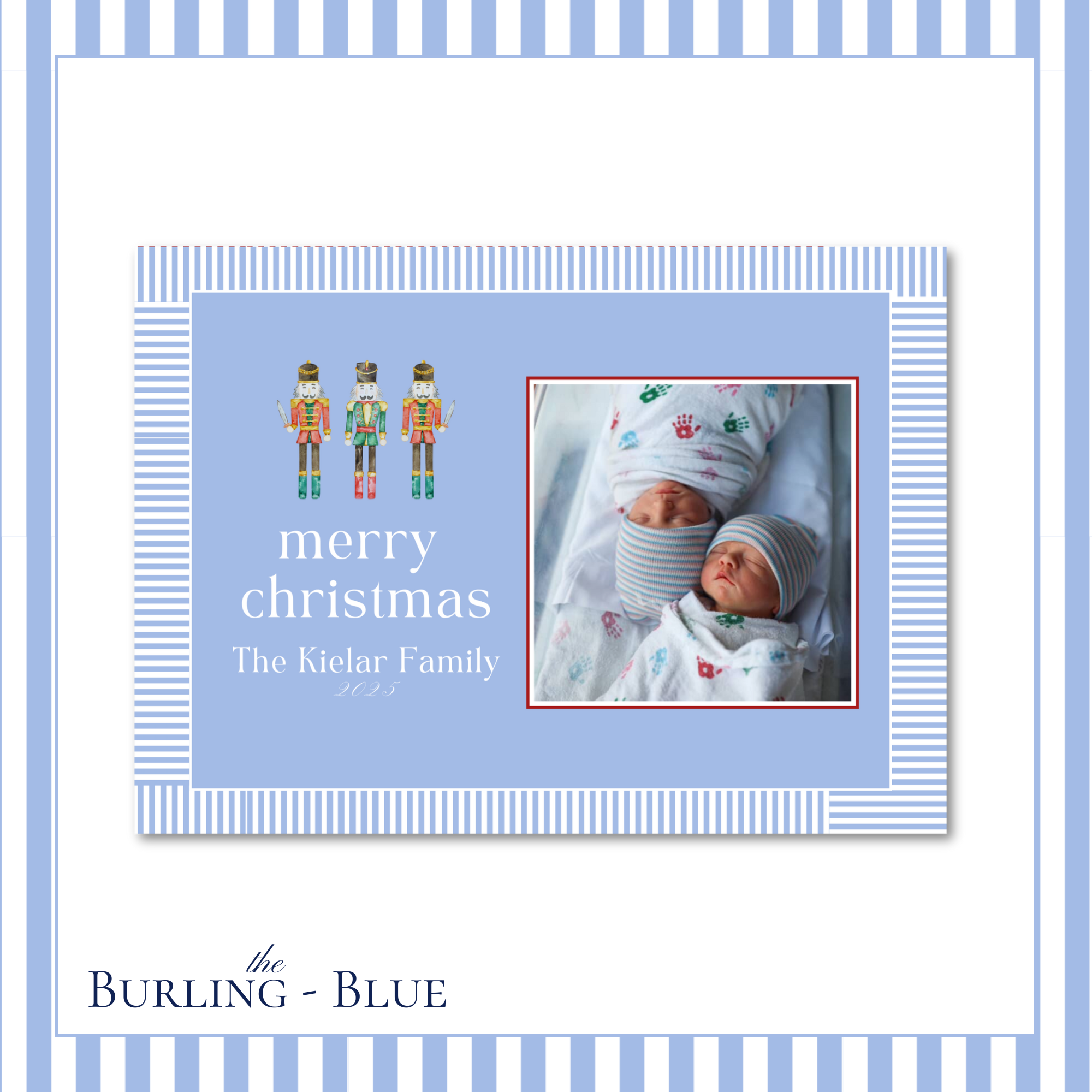 Burling Holiday Card | Horizontal | Blue – Elise Campbell Design